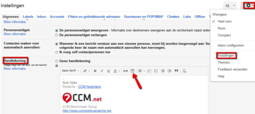 Een afbeelding toevoegen aan een handtekening in Gmail