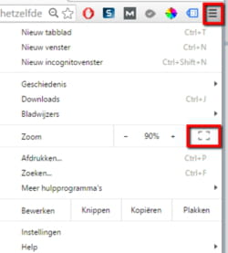 De volledig scherm-modus aanzetten in Google Chrome